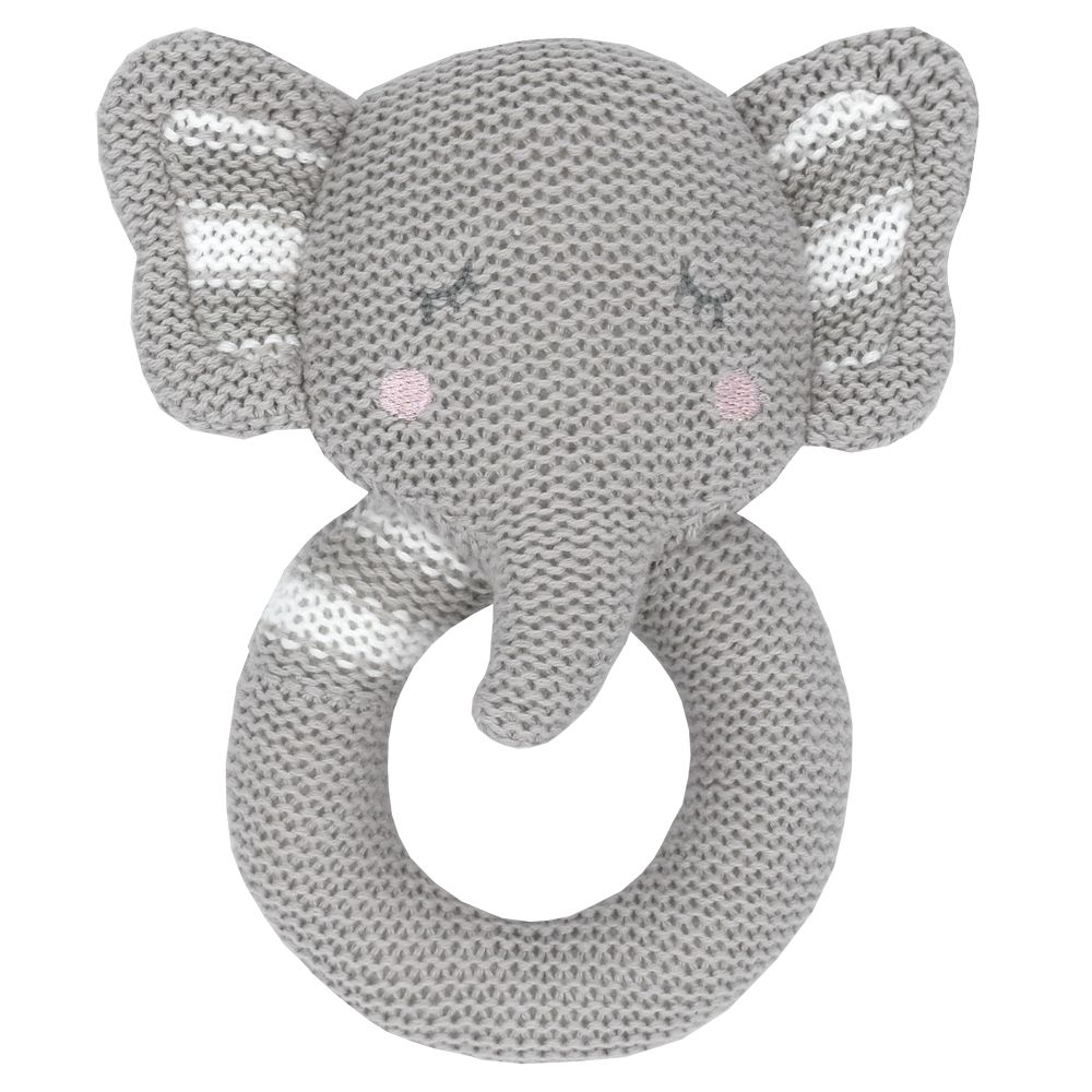 Eli the Elephant Knitted Rattle – Daisy Grace Lifestyle